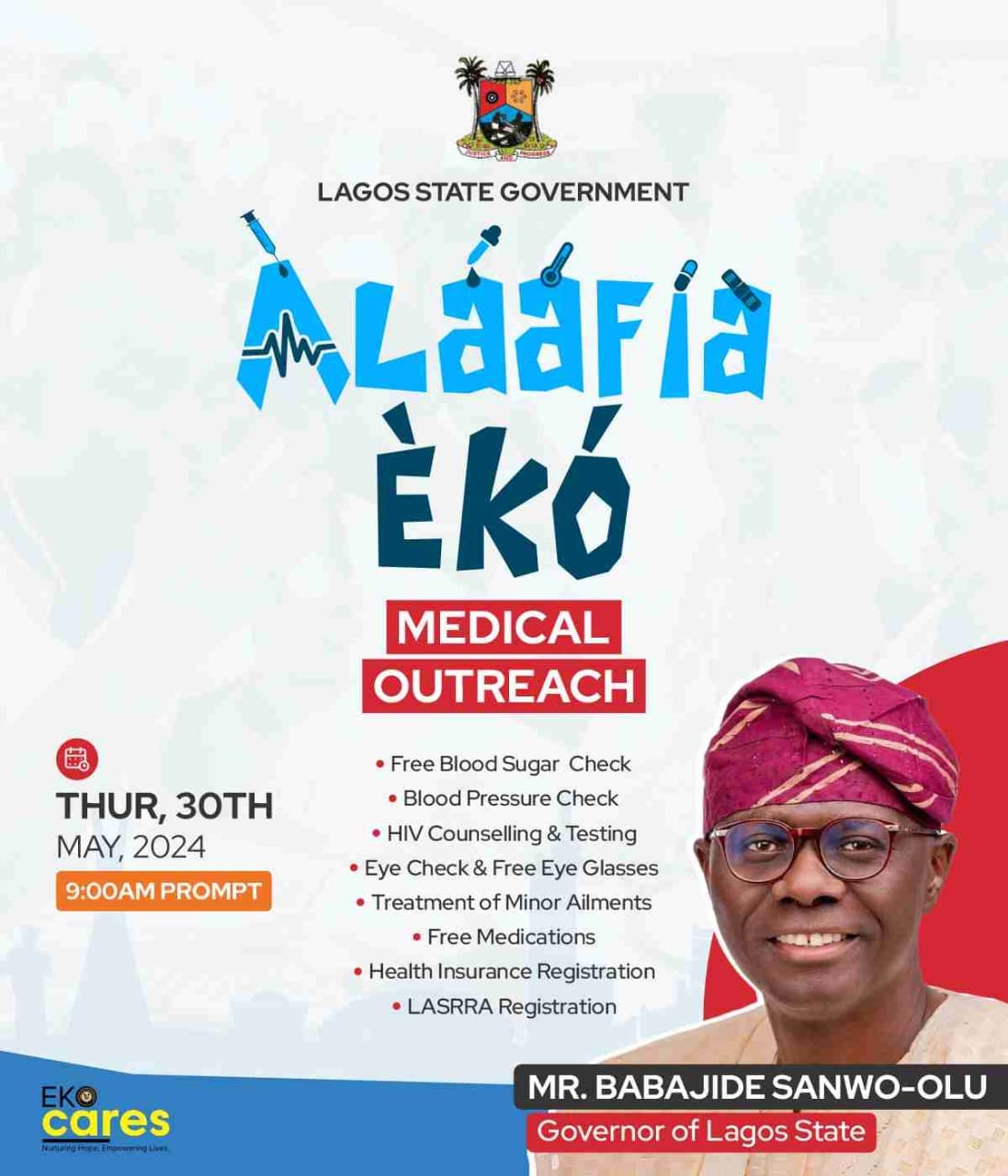 50, 000 Lagosians To Benefit From Sanwo – Olu’s Free Medical Outreach As "Alaafia Eko ...