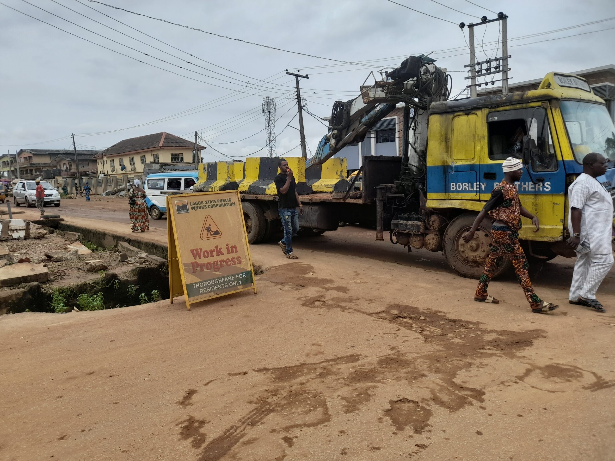 Road Cordoned - Off As Construction Work Begins On Igbogbo/Bayeku Road
