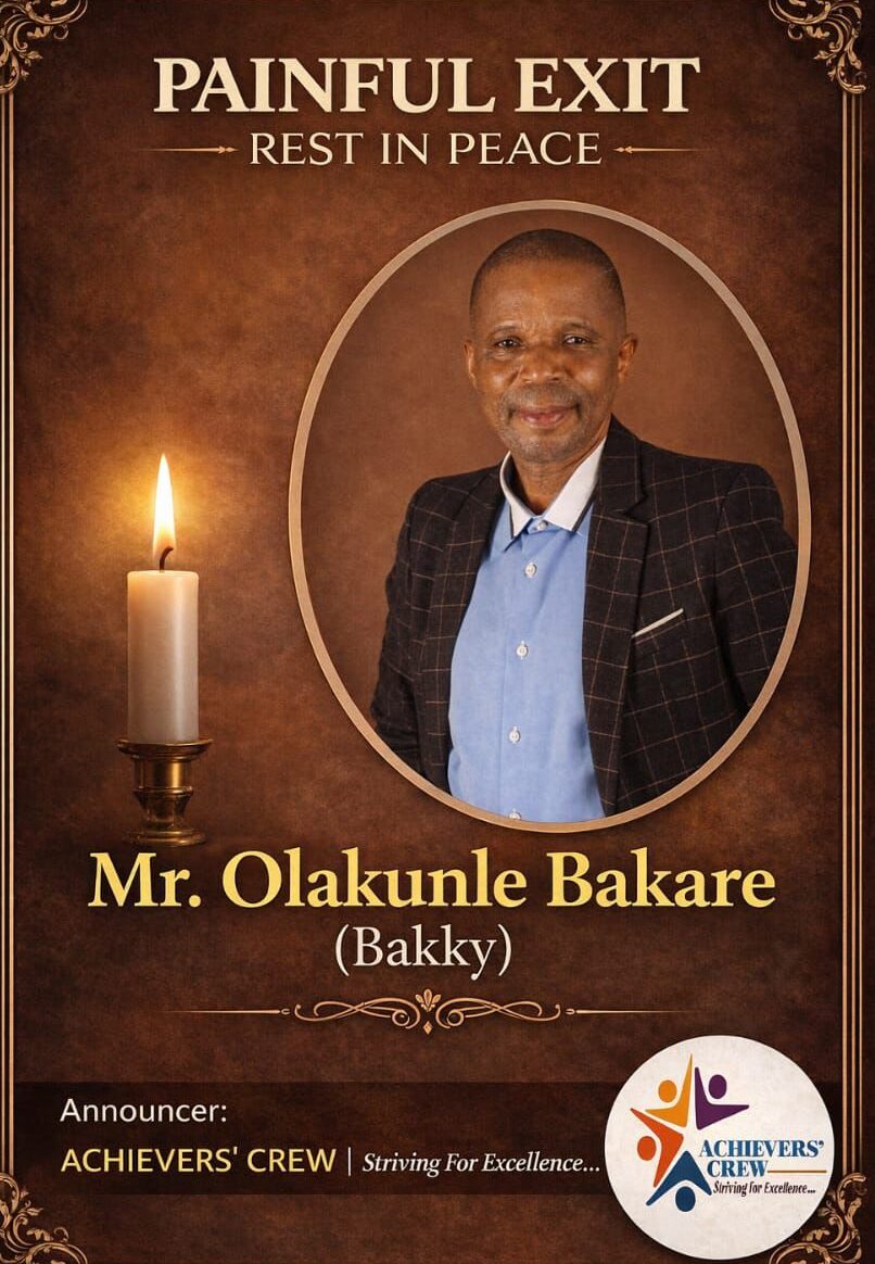 Kunle Bakare: Achievers' Crew Condoles Members Over Brother's Death